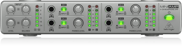 Behringer AMP800 - Ultra-Compact 4-Channel Stereo Headphone Amplifier ...