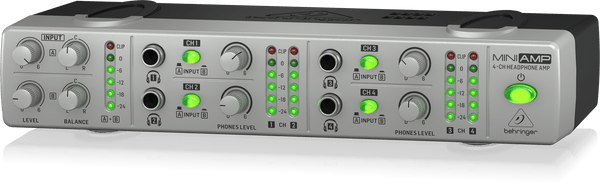 Behringer AMP800 - Ultra-Compact 4-Channel Stereo Headphone Amplifier ...