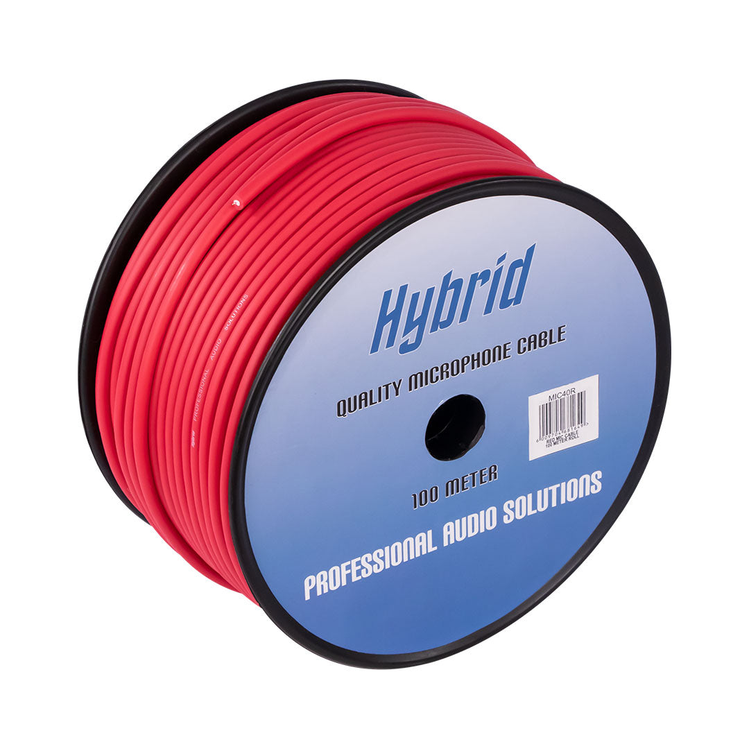 Hybrid Mic Cable - RED 100 Meter roll | Station Vibration