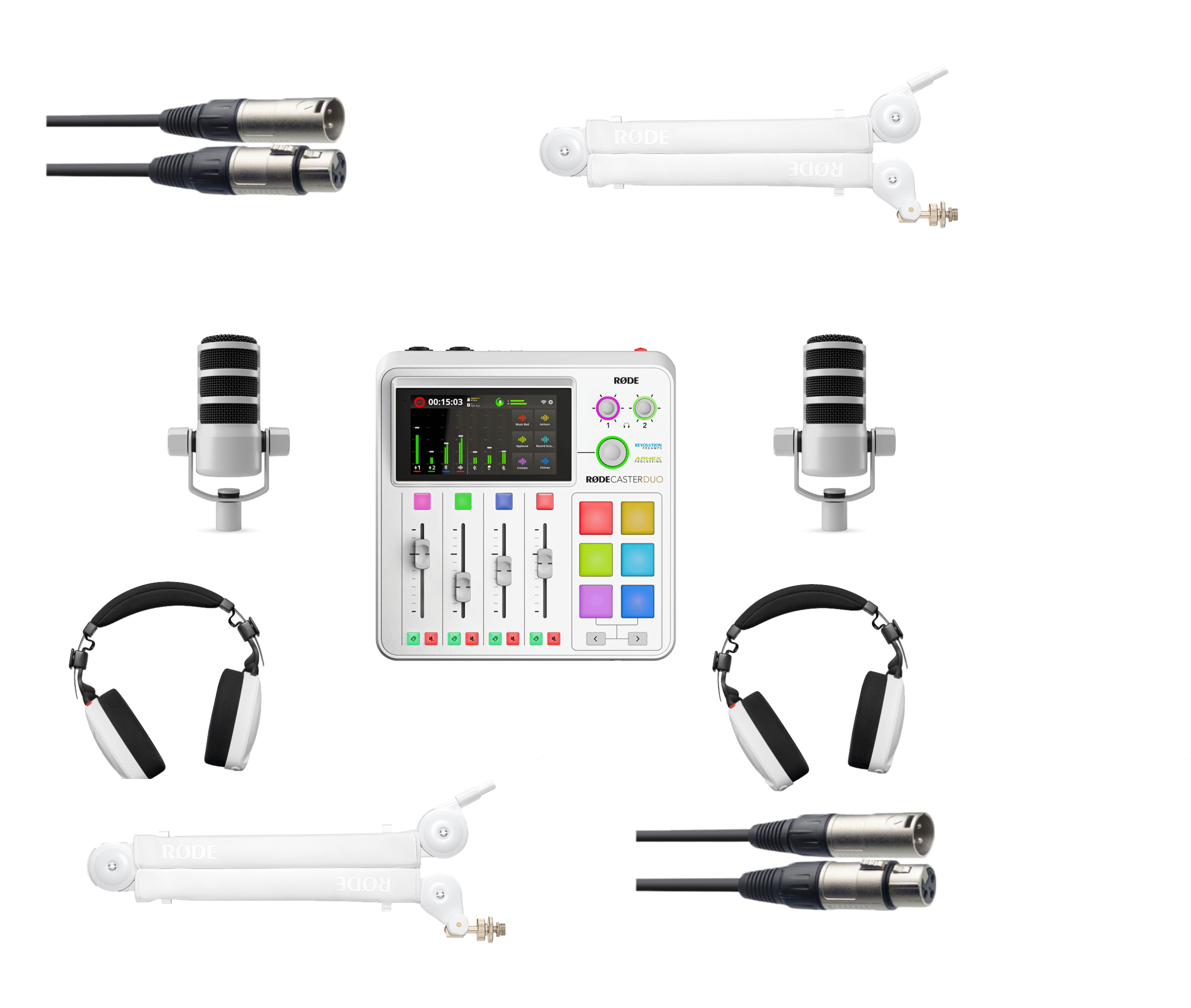 Rode Duo Podcast Kit Two-person Podcasting Kit (White) – Station Vibration