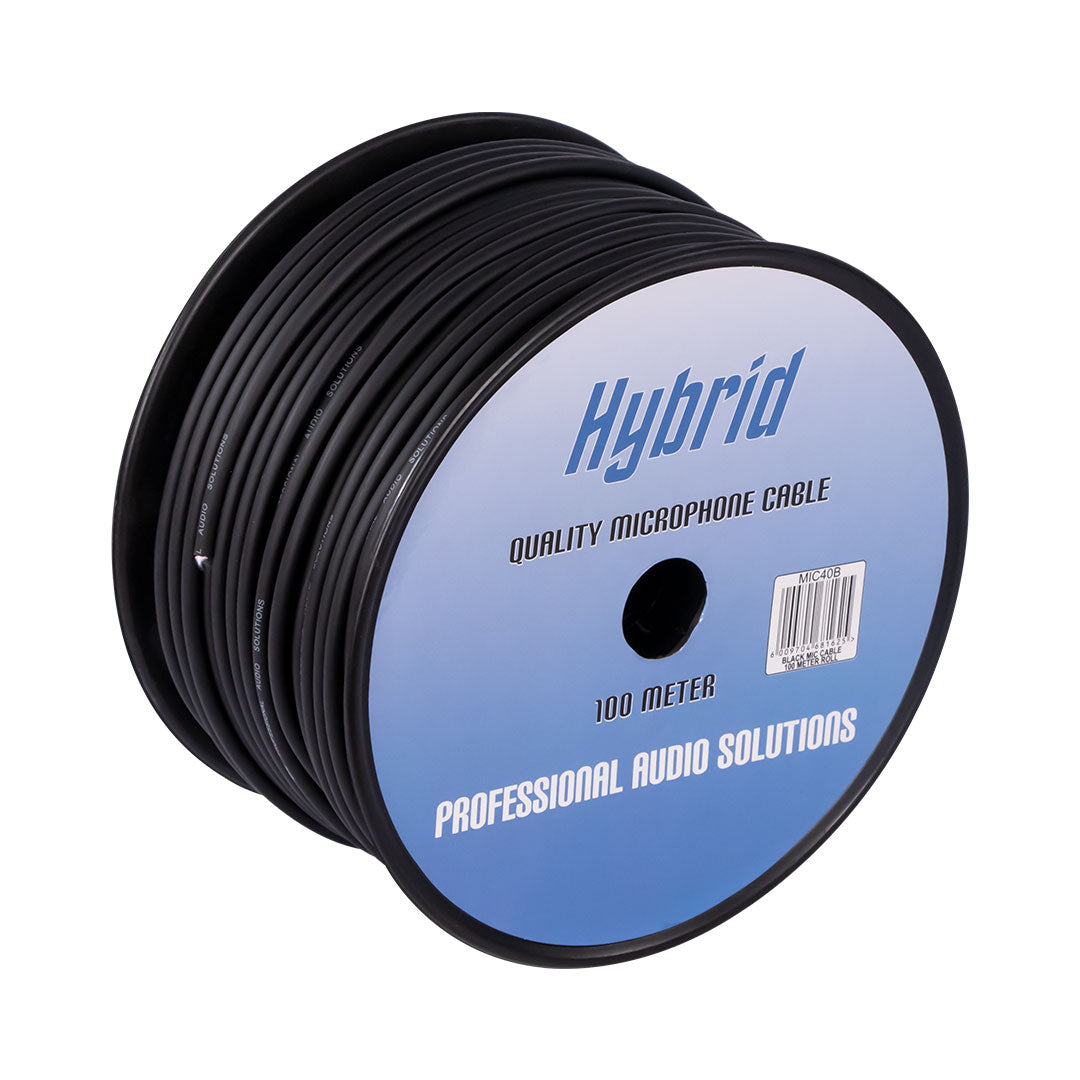 Hybrid Mic Cable 100 Meter Roll (Black) | Station Vibration