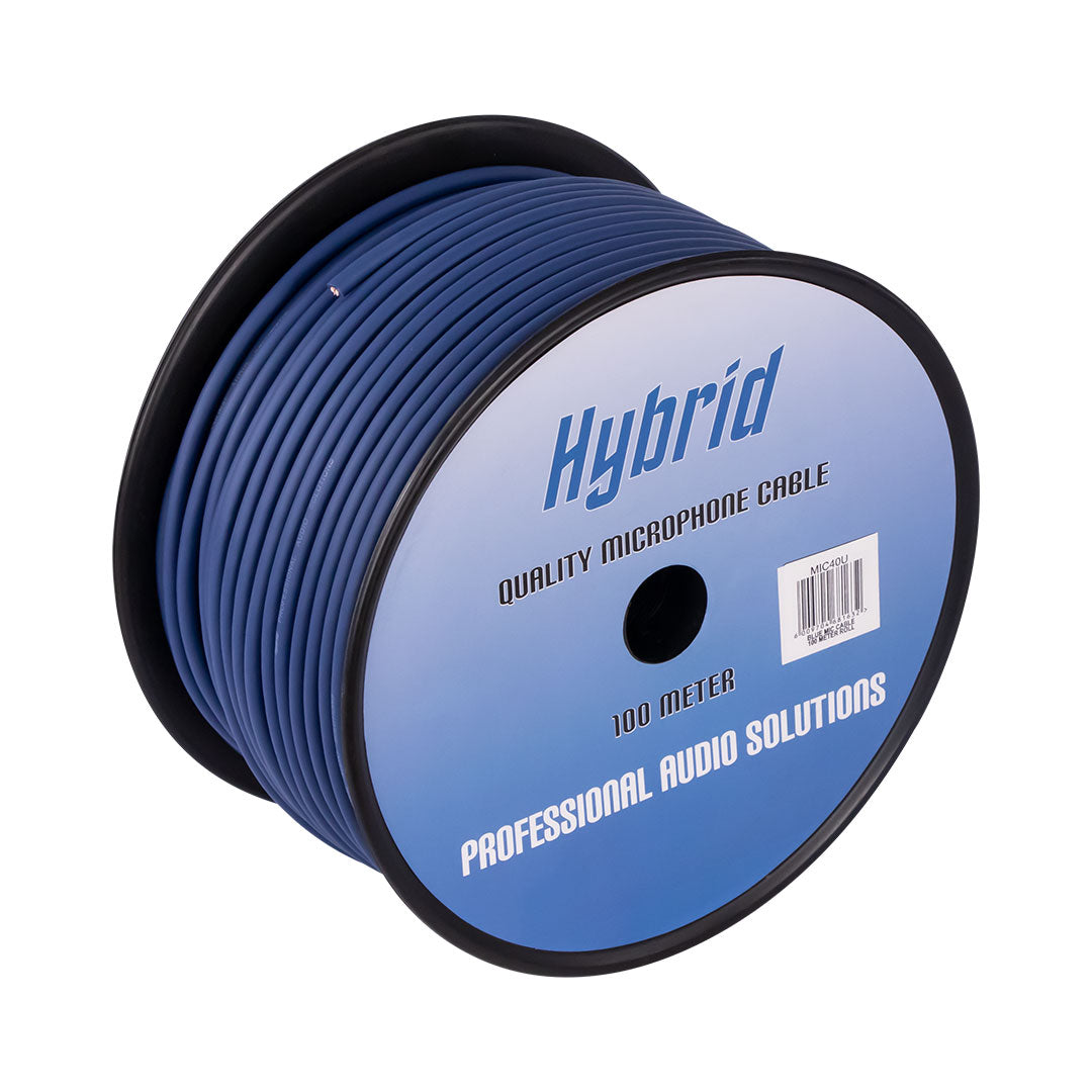 Hybrid Mic Cable - Blue 100 Meter roll | Station Vibration